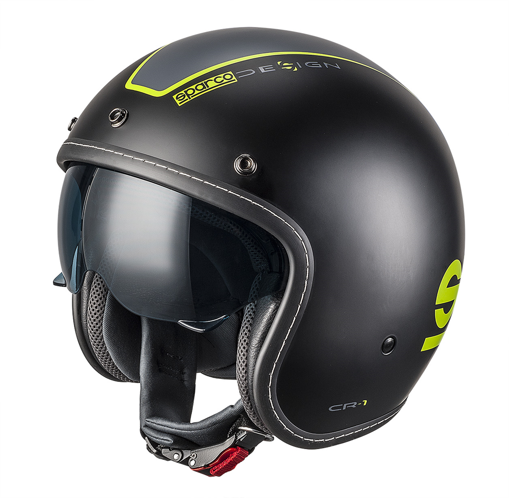 SPARCO CAFE RACER CR-1 ÖZEL DESIGN AÇIK KASK SİYAH YEŞİL : Sparco.co